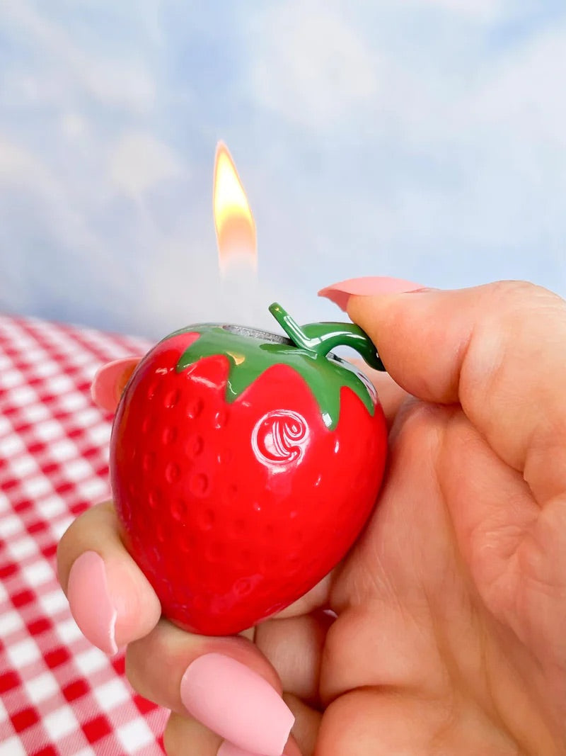 Happy Buds Signature Strawberry Keychain Lighter RED — Happy Buds Brooklyn