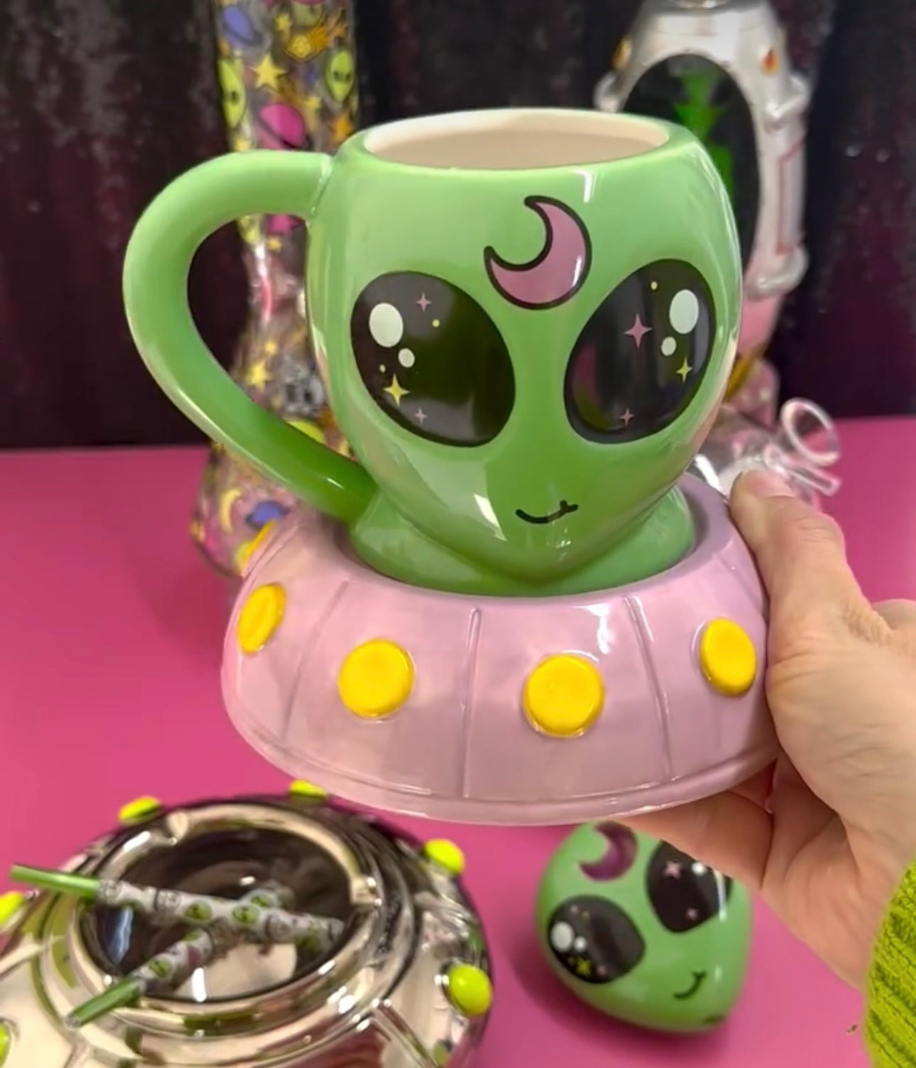 CANNA STYLE "SPACEY" ALIEN MUG & PLATE — Happy Buds Brooklyn