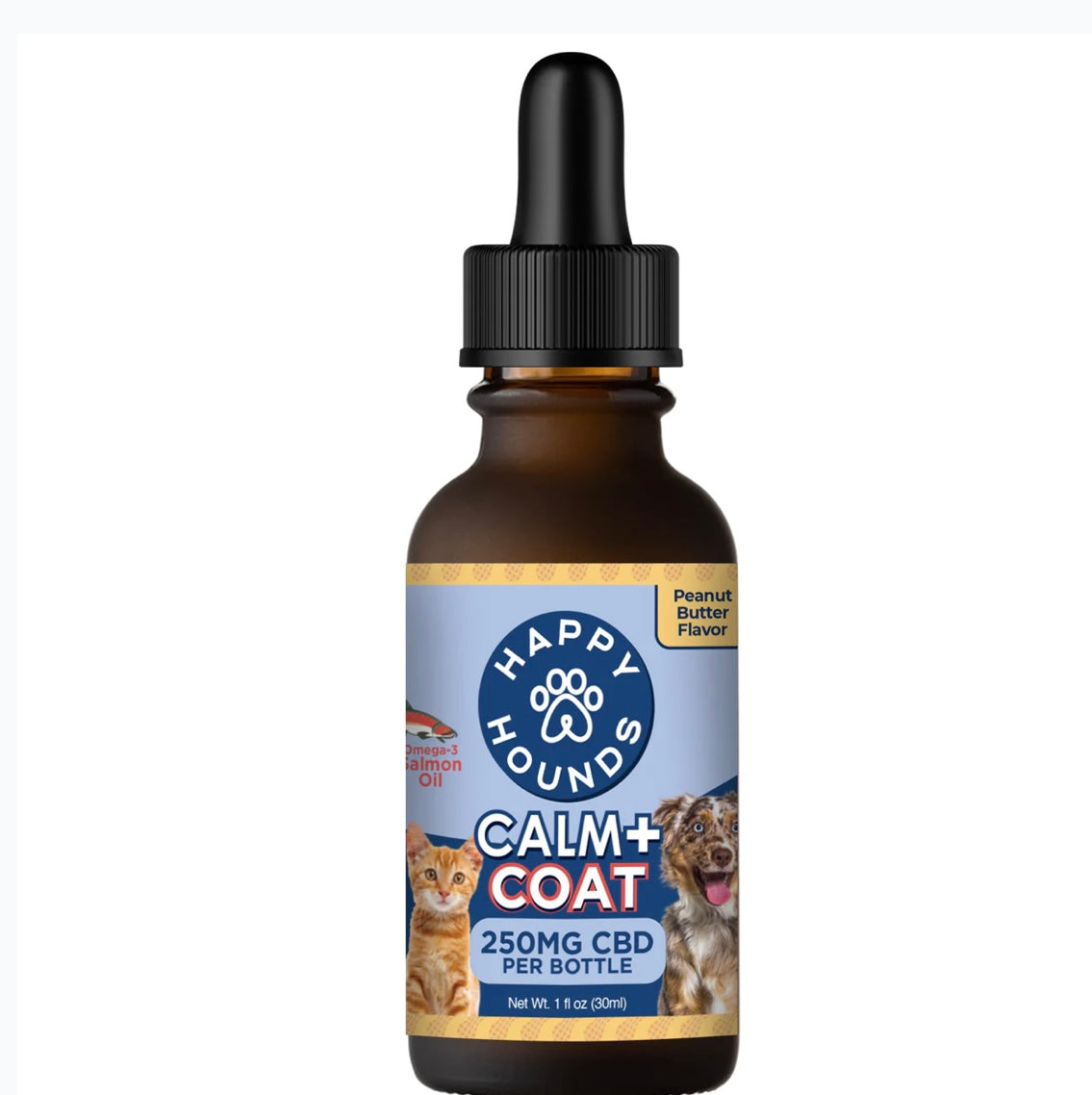 HAPPY HOUNDS CALM + COAT | Salmon Oil CBD Drops — Happy Buds Brooklyn