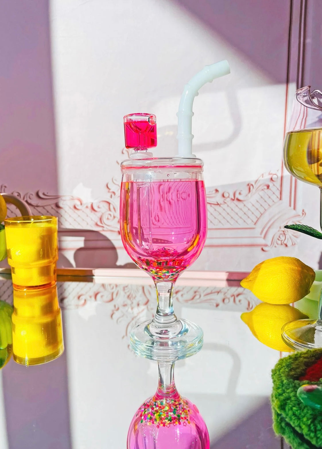 BURNING LOVE Pink Drink Bong — Happy Buds Brooklyn
