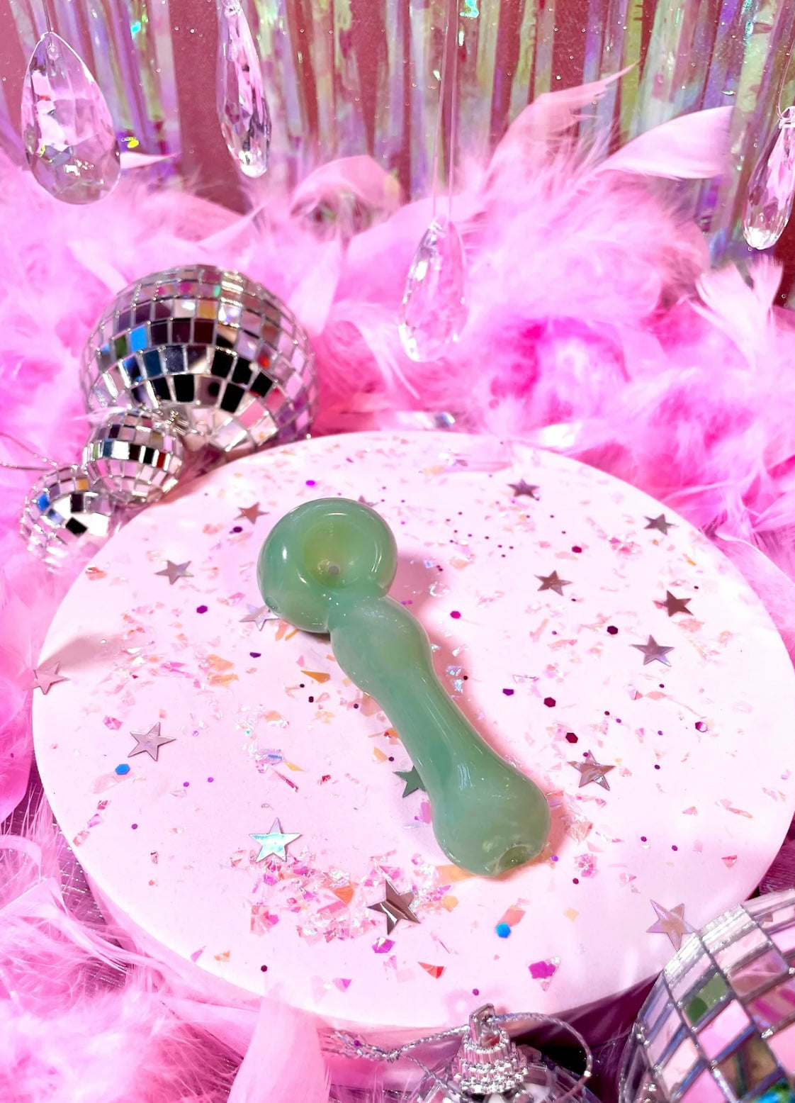BURNING LOVE Jade Hand Pipe — Happy Buds Brooklyn