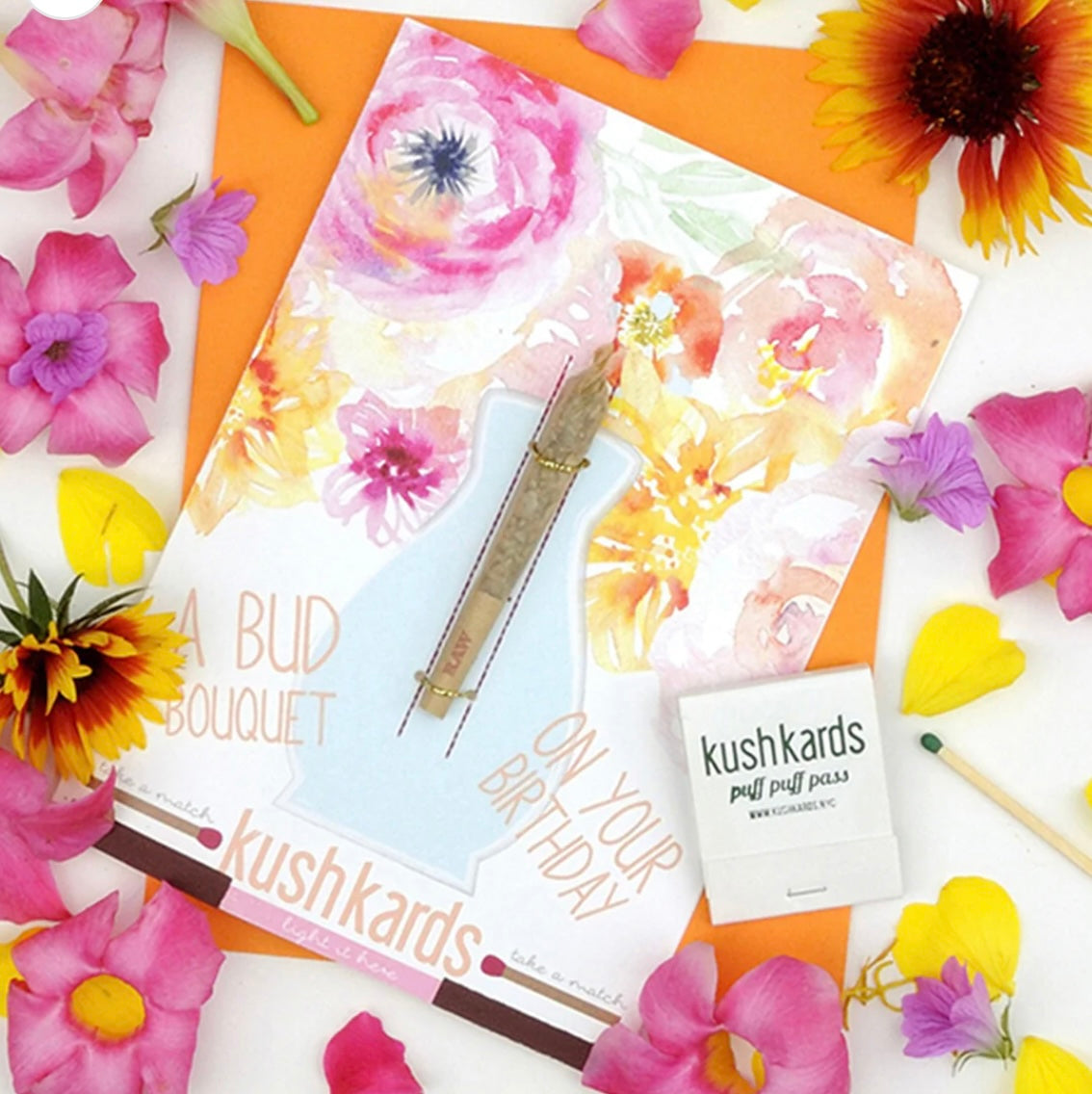 KUSHKARDS Bud Bouquet PRE ROLL Birthday Card — Happy Buds Brooklyn
